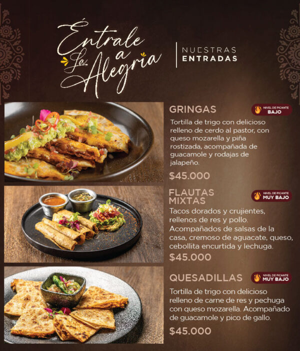 Carta La Chula Zona T – La Chula