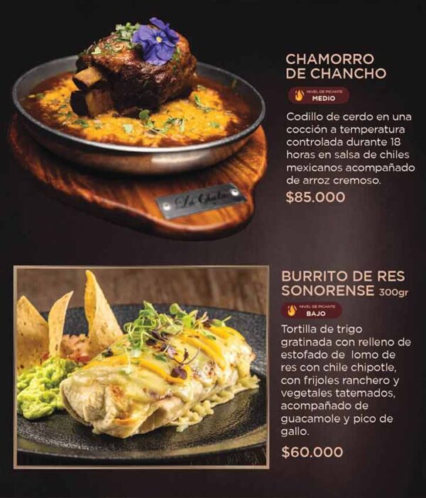 Carta La Chula Zona T - La Chula