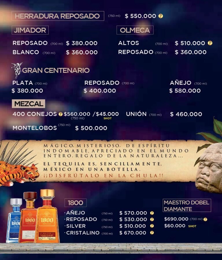Carta La Chula Zona T - La Chula