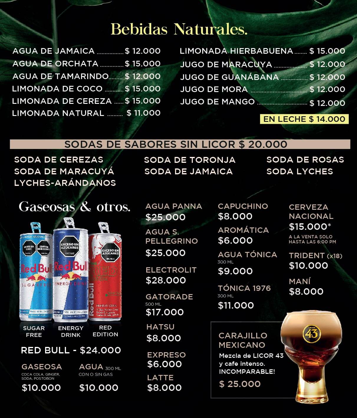 Carta La Chula Zona T - La Chula