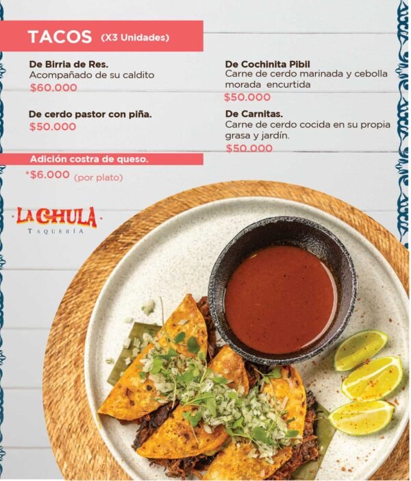 Carta La Chula Campestre - La Chula